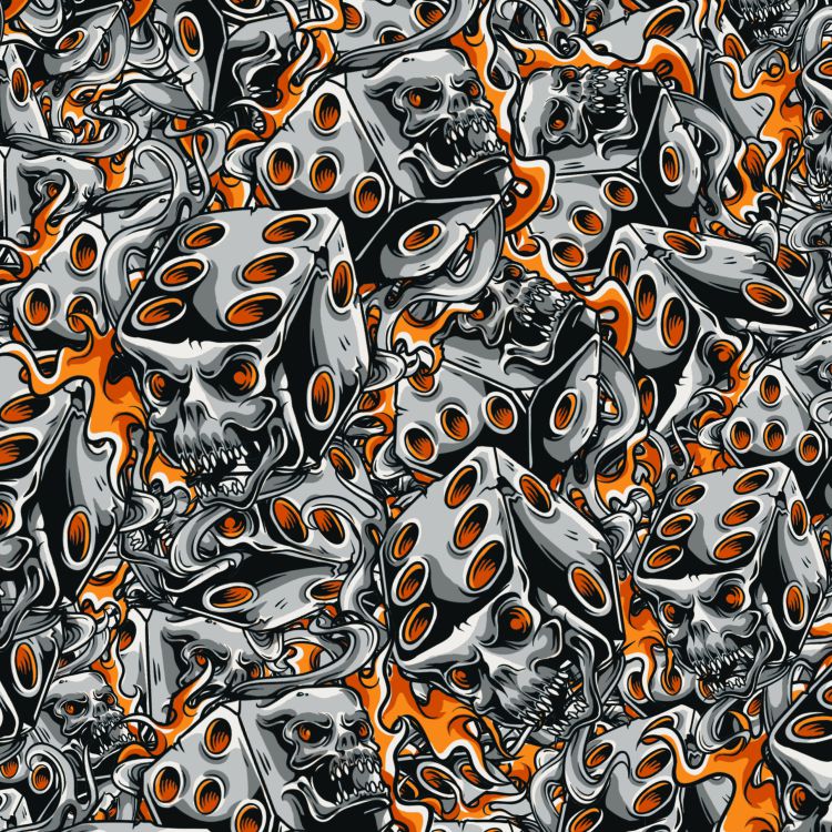 Flaming Dice Skulls 18 – Pattern Crew
