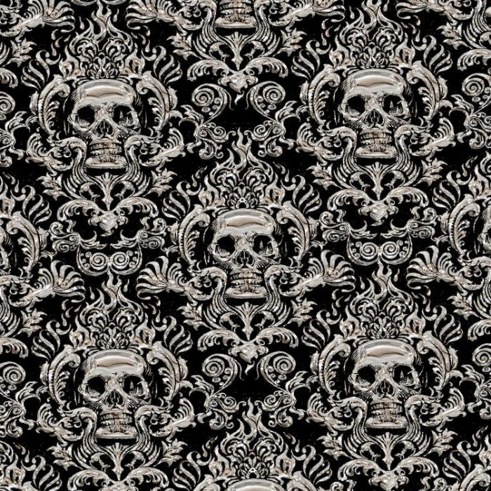 Chrome Skull Damask – Pattern Crew