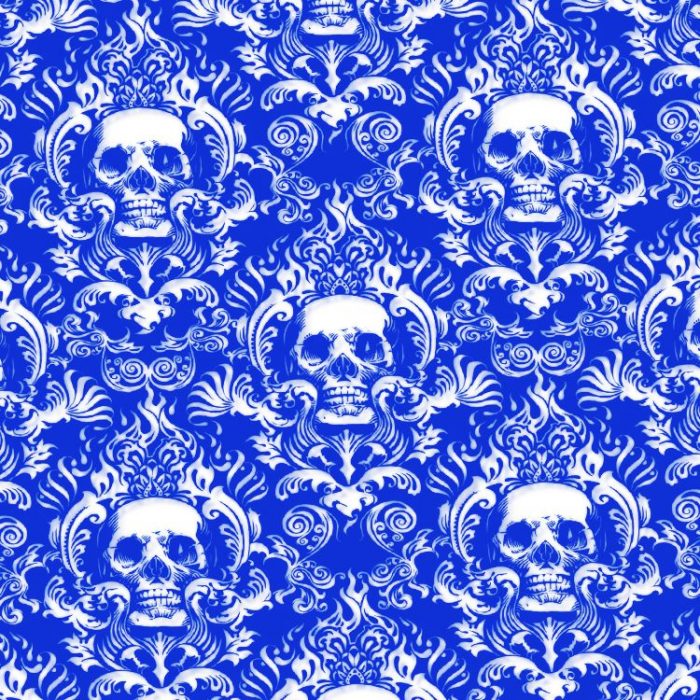 Flow Blue Skull Damask – Pattern Crew