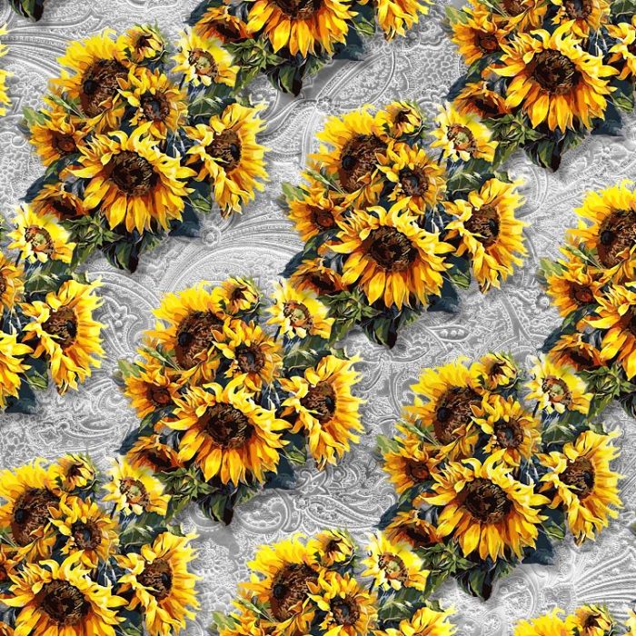 Sunflower Over Engraved Silver Plate – Pattern Crew