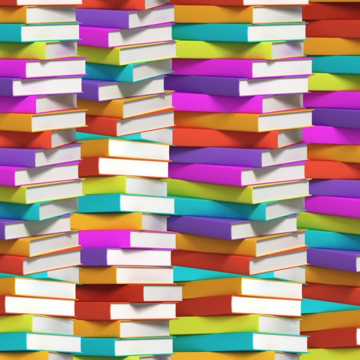 Stacks of Neon Colored Books – Pattern Crew