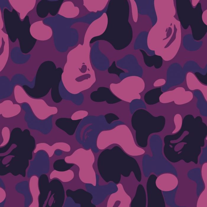 Bathing Ape BAPE Purple Camouflage – Pattern Crew