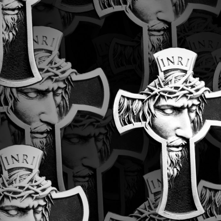 Crown of Thorns Jesus INRI Cross 22 – Pattern Crew