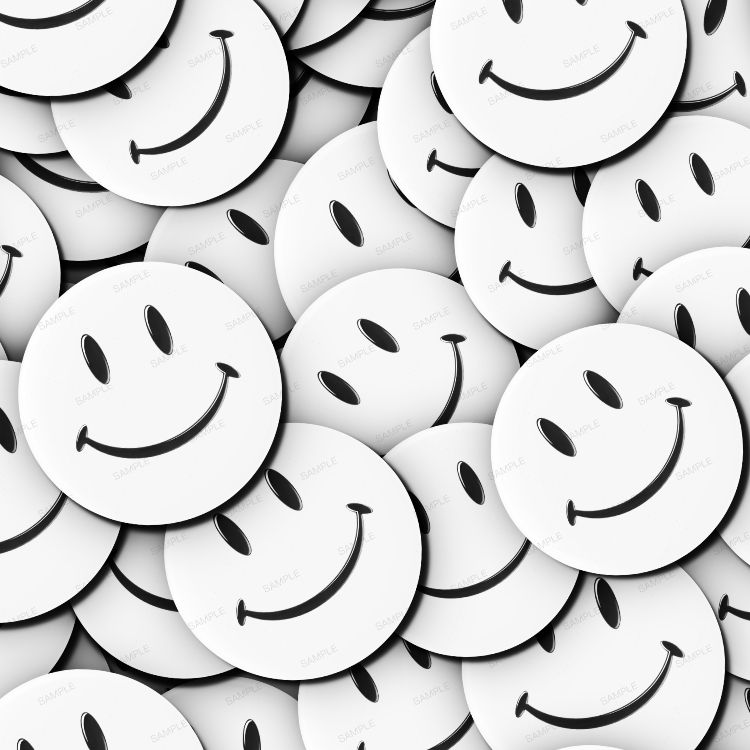White Smiley Faces – Pattern Crew