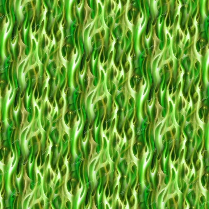 Green Air Brushed Flames – Pattern Crew