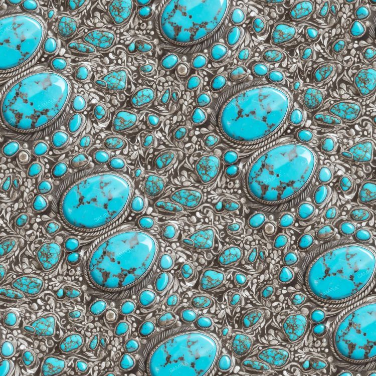 Silver Mounted Turquoise Stones 45 – Pattern Crew