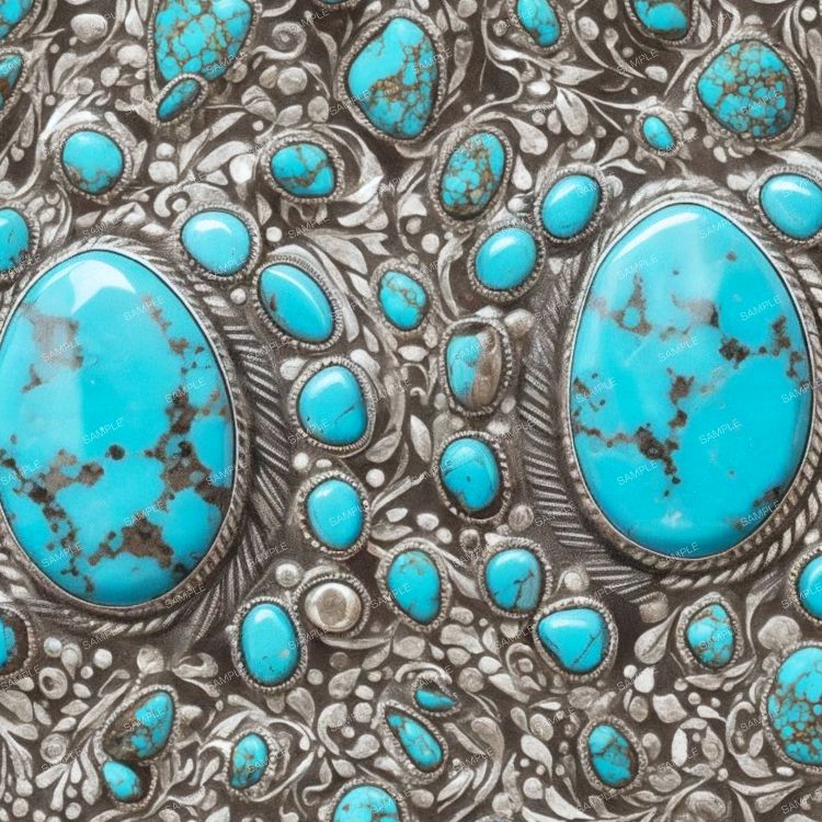 Silver Mounted Turquoise Stones 44 – Pattern Crew