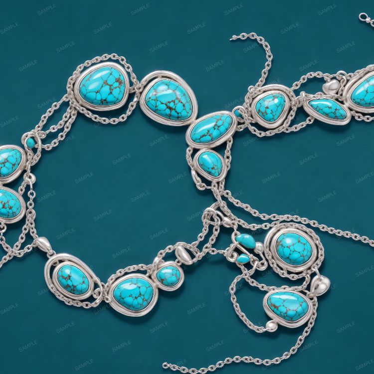 Turquoise with silver Chains 42 – Pattern Crew