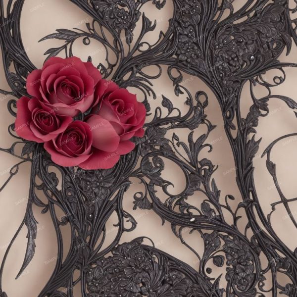 Iron Scrollwork with Roses – Pattern Crew
