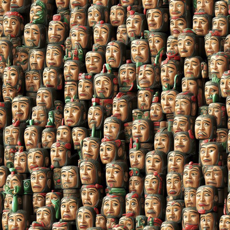 Whimsical Polynesian Tiki Totem Heads – Pattern Crew