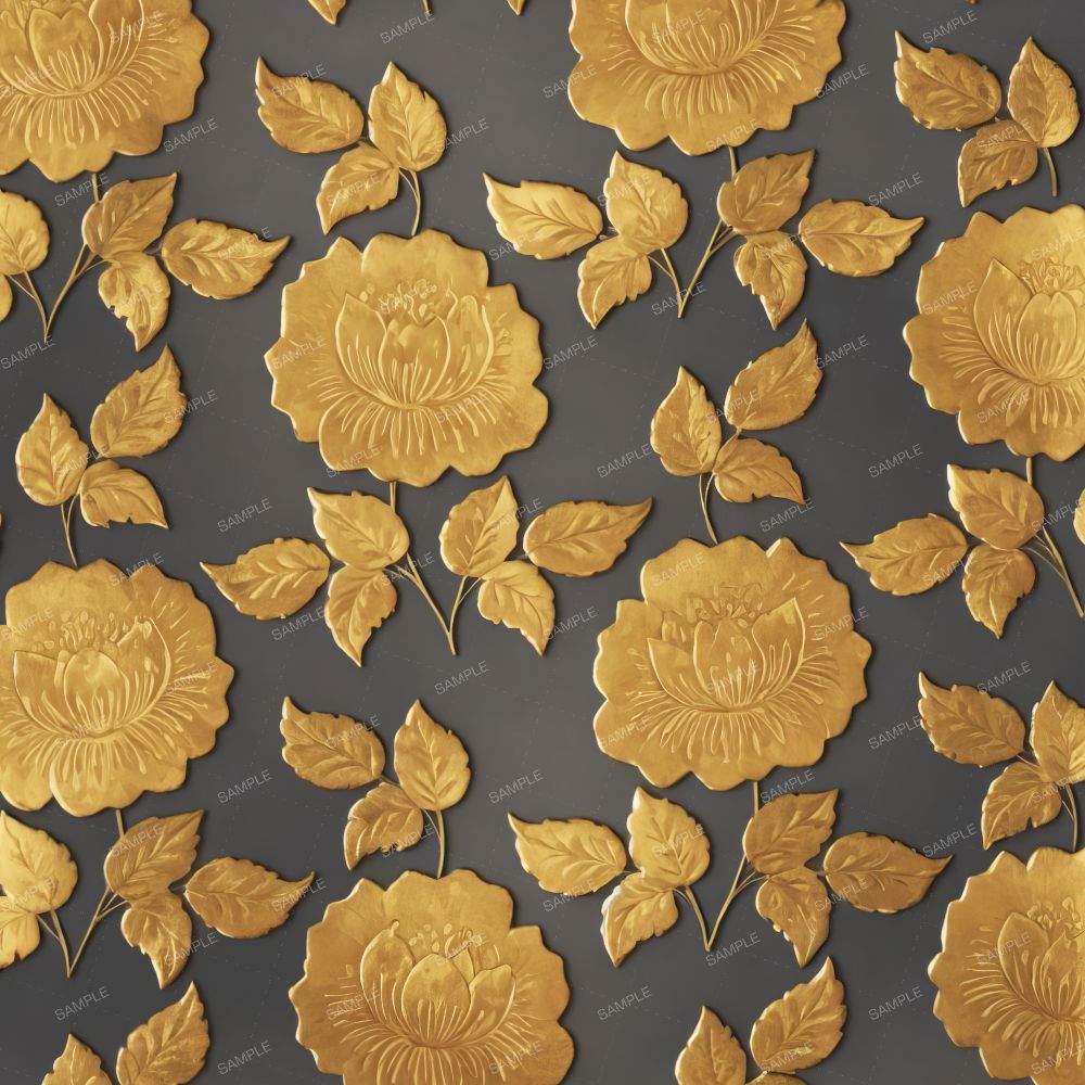 Embossed Gold Flowers Wallpaper – Pattern Crew