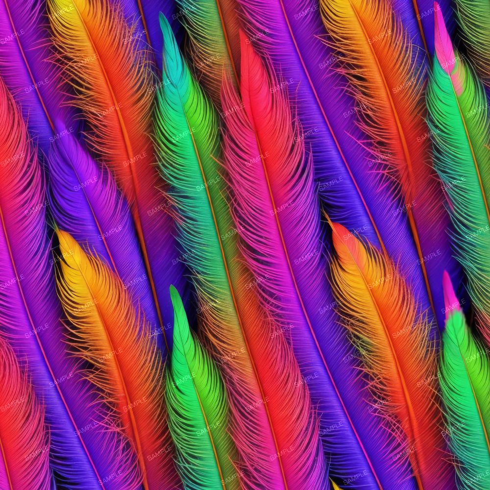 Rainbow Neon Feathers – Pattern Crew