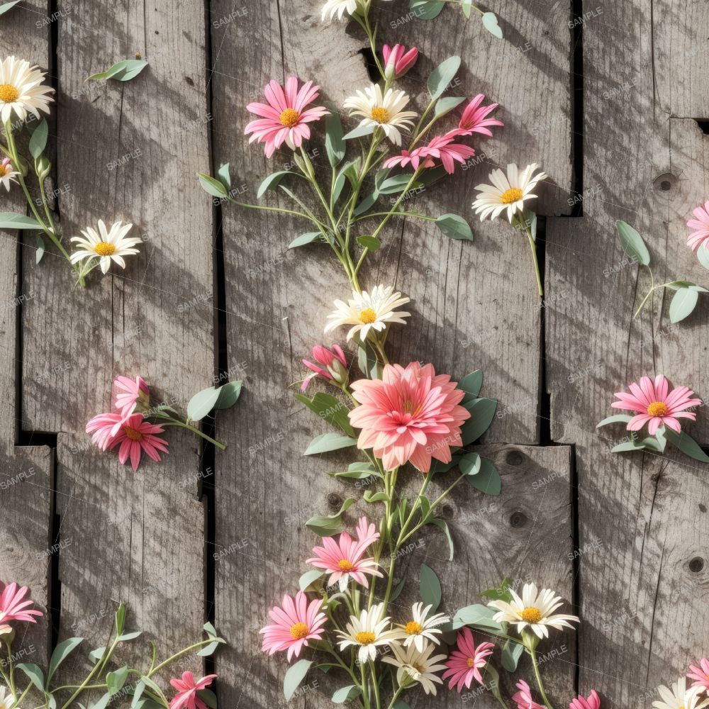 Flowers on Barnwood Floor – Pattern Crew