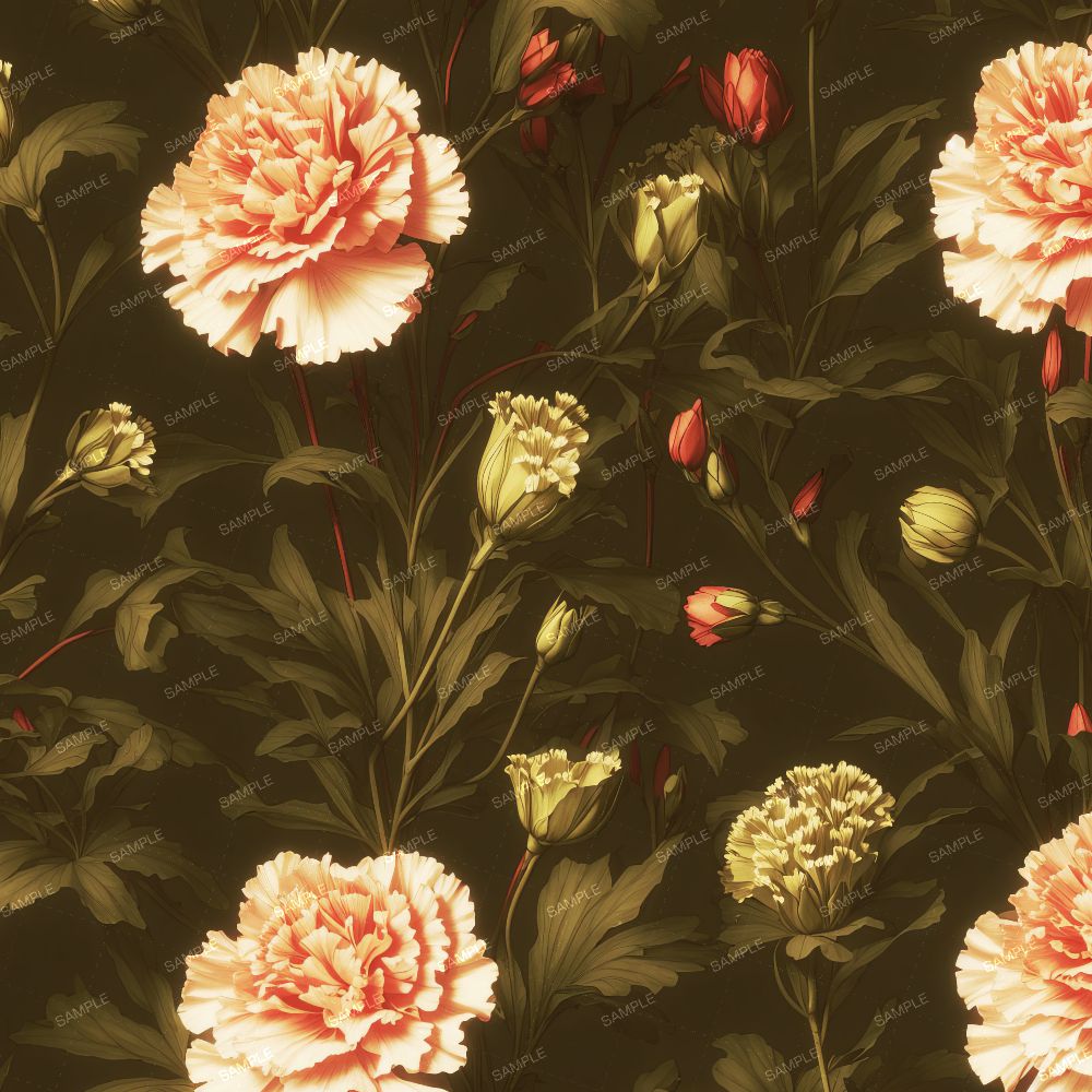 Victorian Carnations Wallpaper Pattern 43 – Pattern Crew