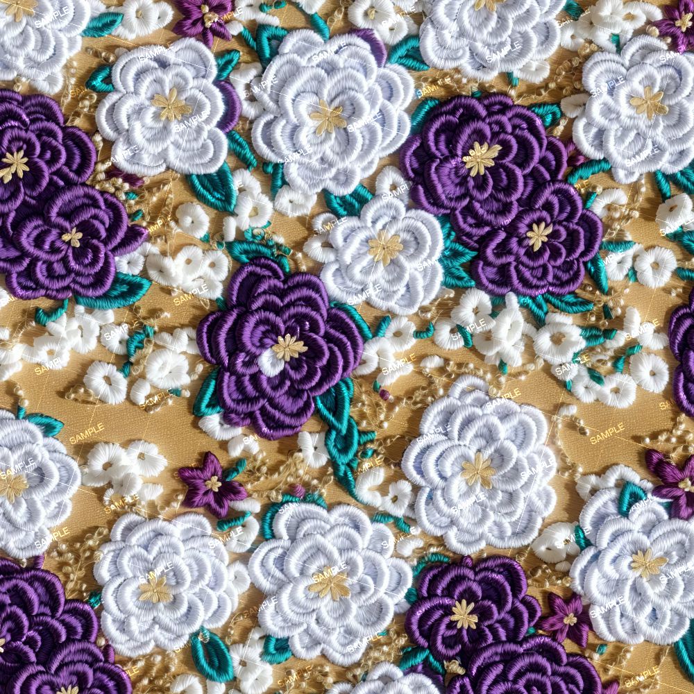Embroidered Purple Flowers – Pattern Crew