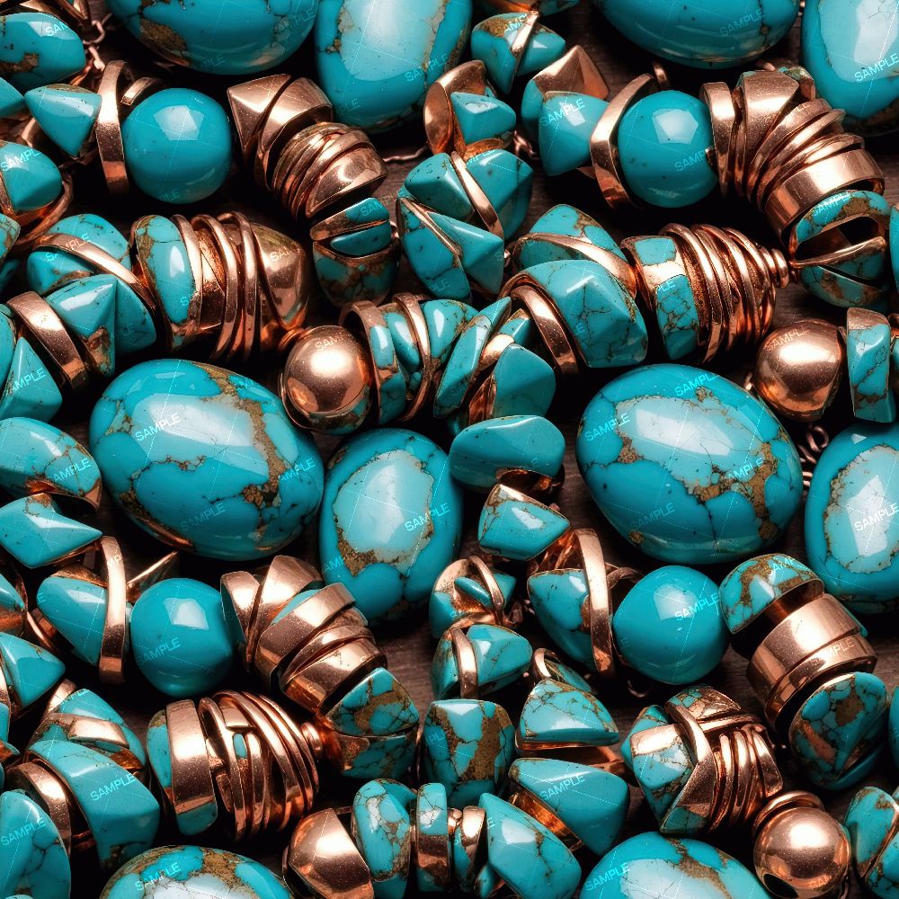 Turquoise and Copper Abstract – Pattern Crew