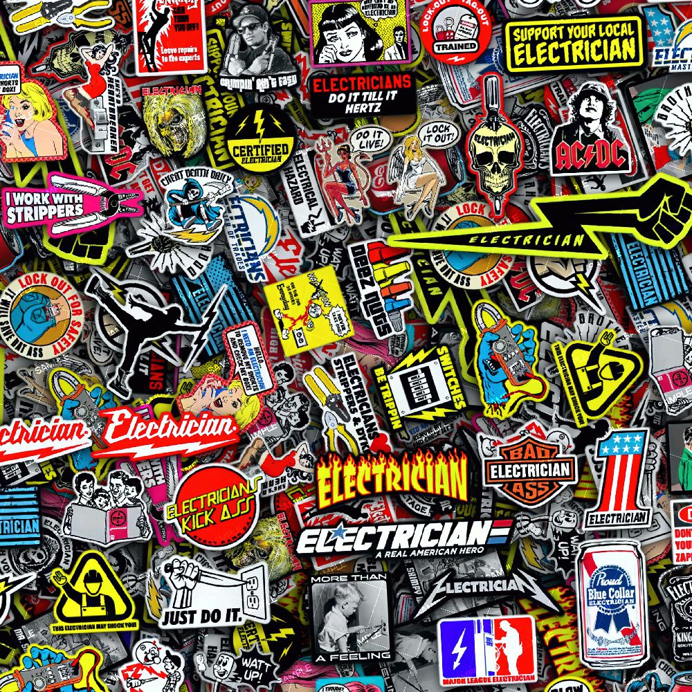 Electrician Sticker Bomb 22 – Pattern Crew