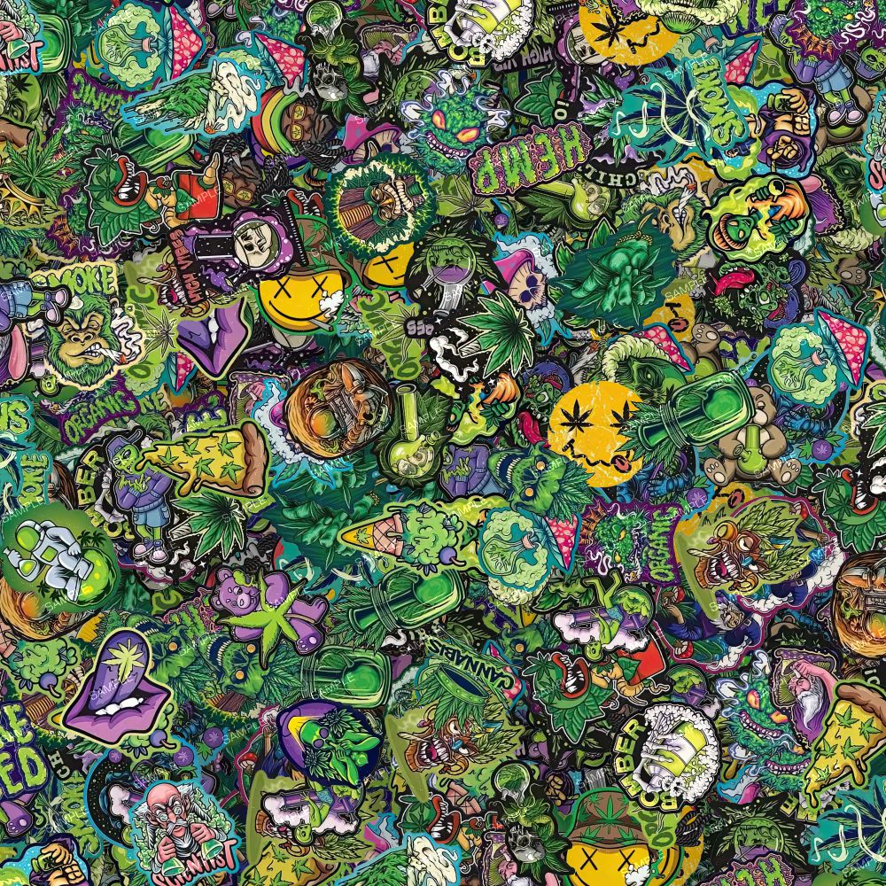 Cannabis Hemp Kush Weed Sticker Bomb – Pattern Crew