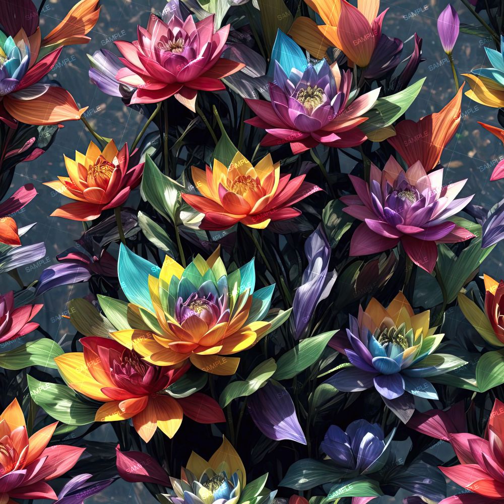 Rainbow Lotus Flowers – Pattern Crew