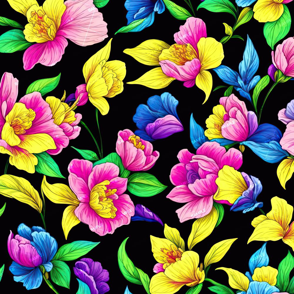 Brightly Colored Floral Wallpaper Pattern – Pattern Crew