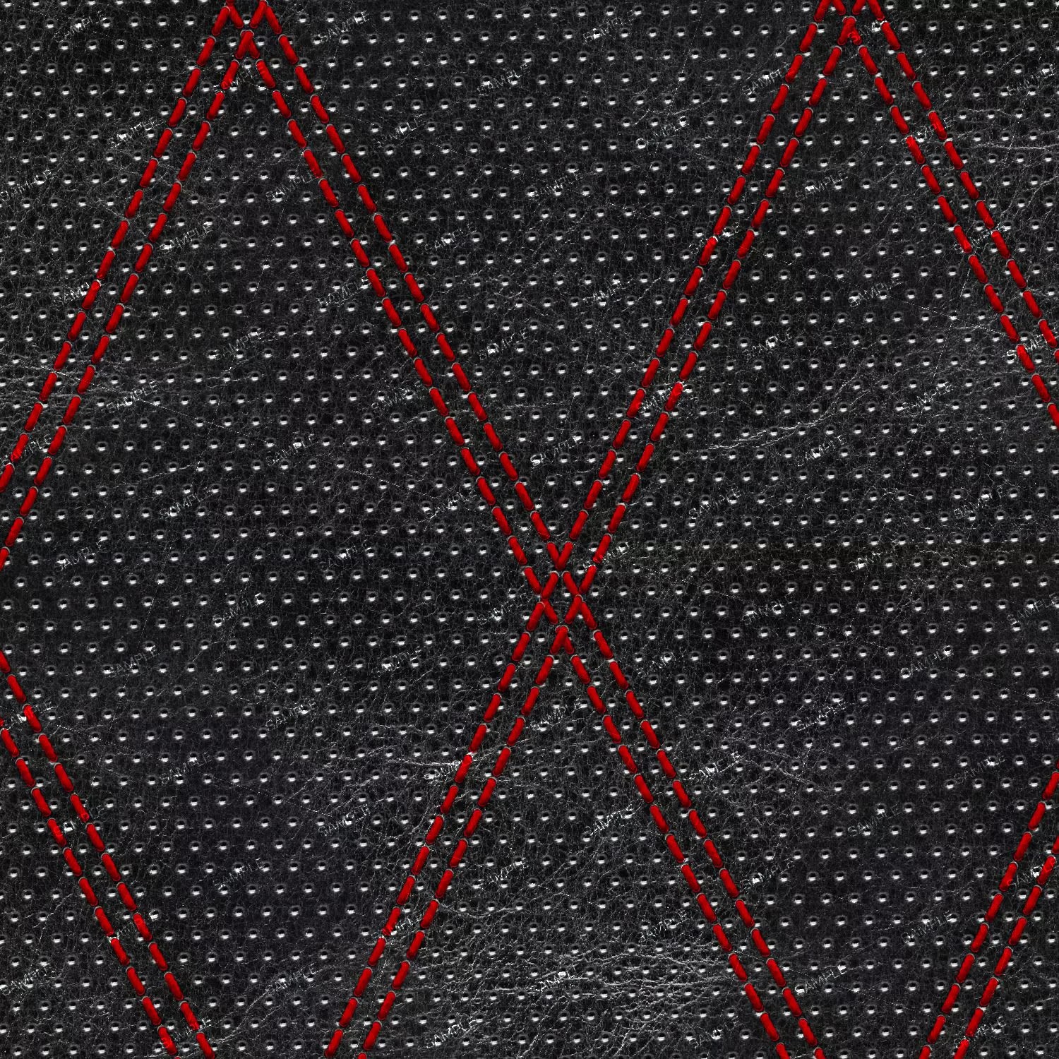 Perforated Black Leather with Red Diamond Stitching – Pattern Crew