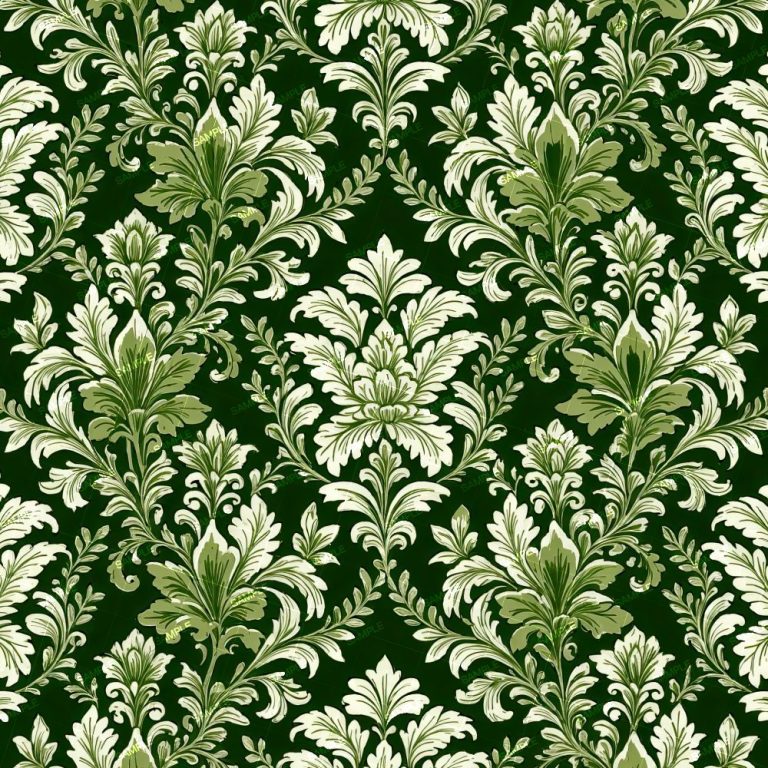 Green Damask Wallpaper – Pattern Crew