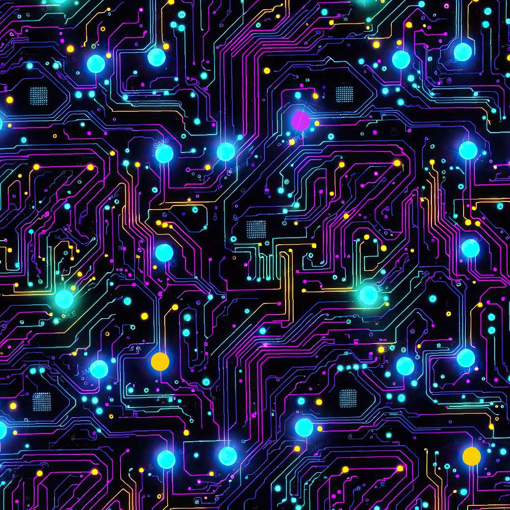 Neon Cyberpunk Circuitry – Pattern Crew