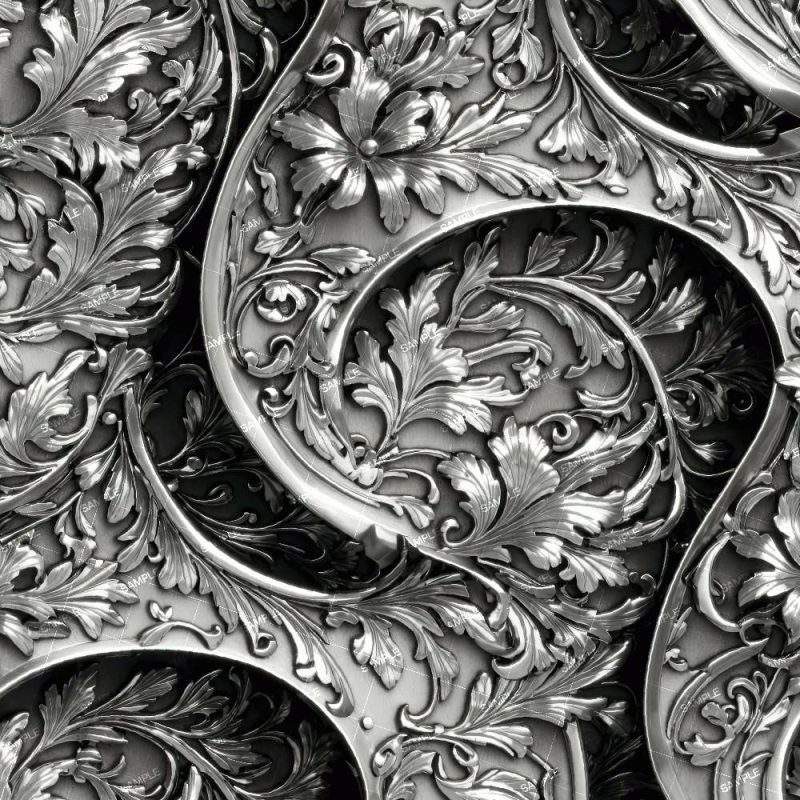 Western Style Acanthus Silver Engraving 45 – Pattern Crew