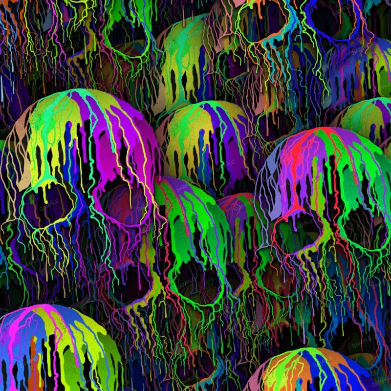 Neon Dripping Skulls 23 – Pattern Crew