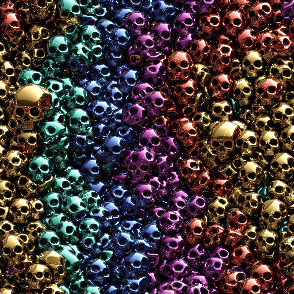 Colored Metallic Skulls – Pattern Crew