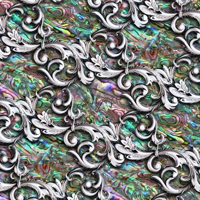 Silver Scrollwork over Mother Of Pearl – Pattern Crew