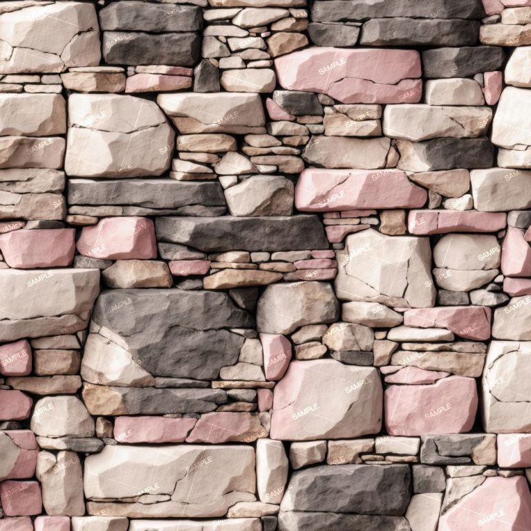 Pink and Black Stacked Stone Wall – Pattern Crew