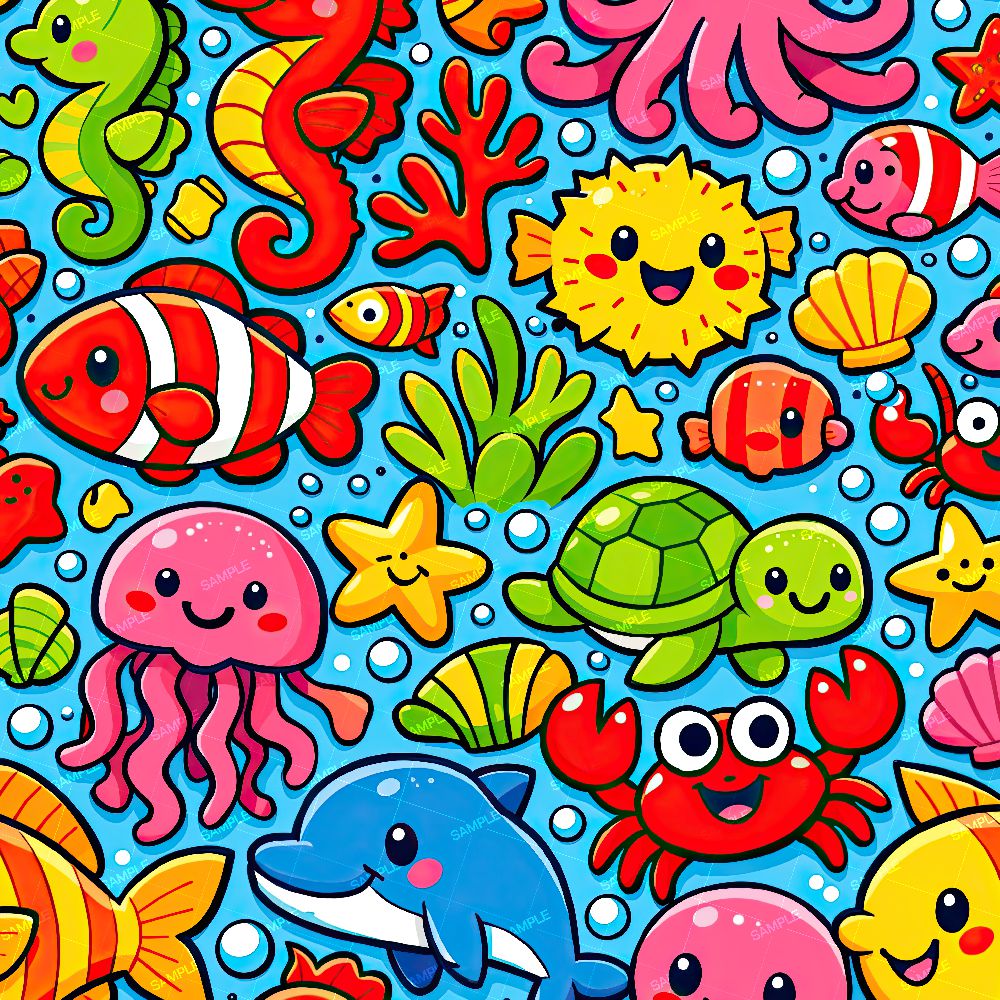 Undersea Cartoon Creatures – Pattern Crew